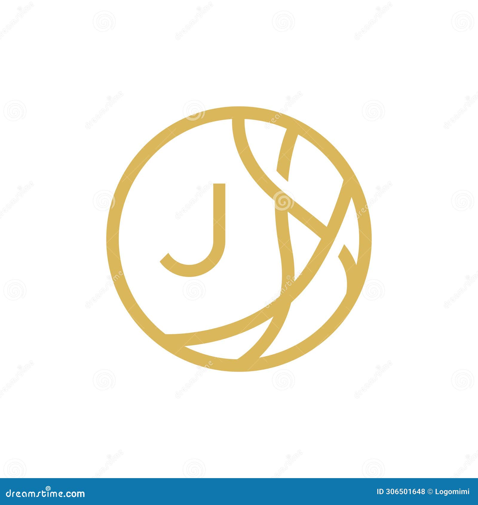 Abstract Circle Letter J Logo Line Art Vector Stock Vector ...