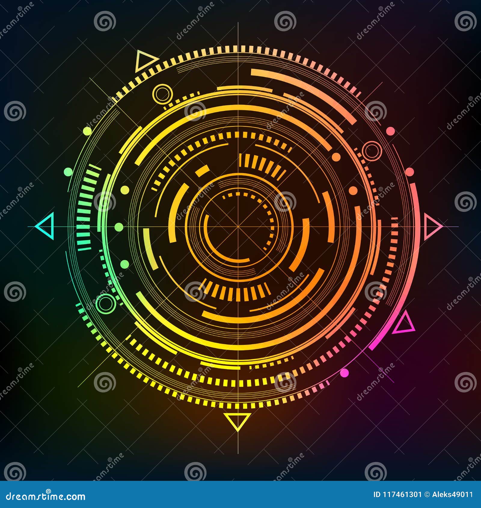 Abstract Circle.Linear Drawing in a Circle Stock Vector - Illustration ...