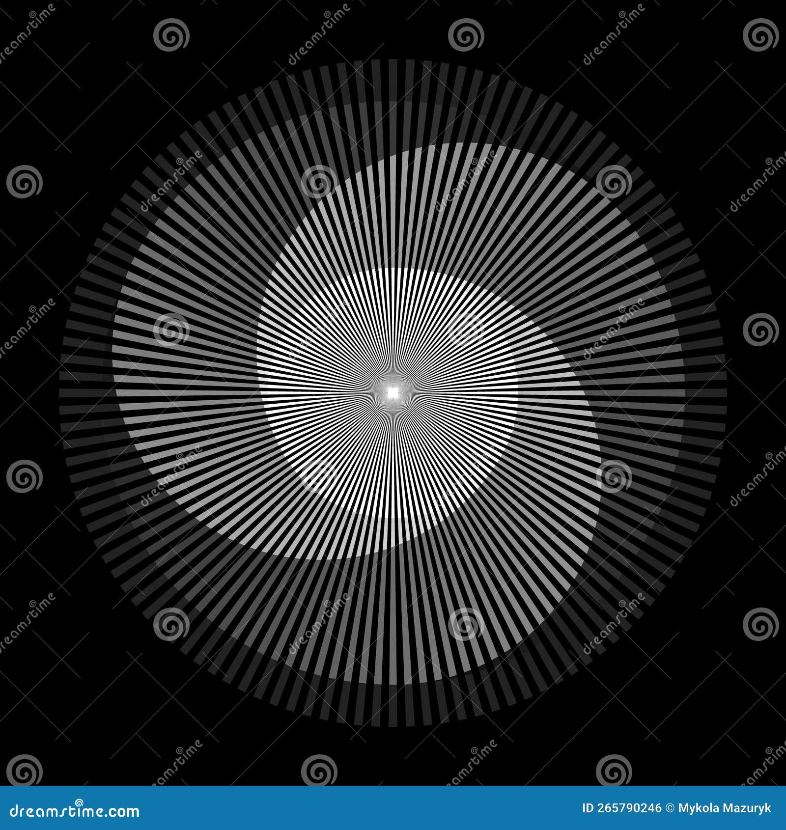 Abstract Circle with Lines As a Spiral or Propeller. One White Color ...