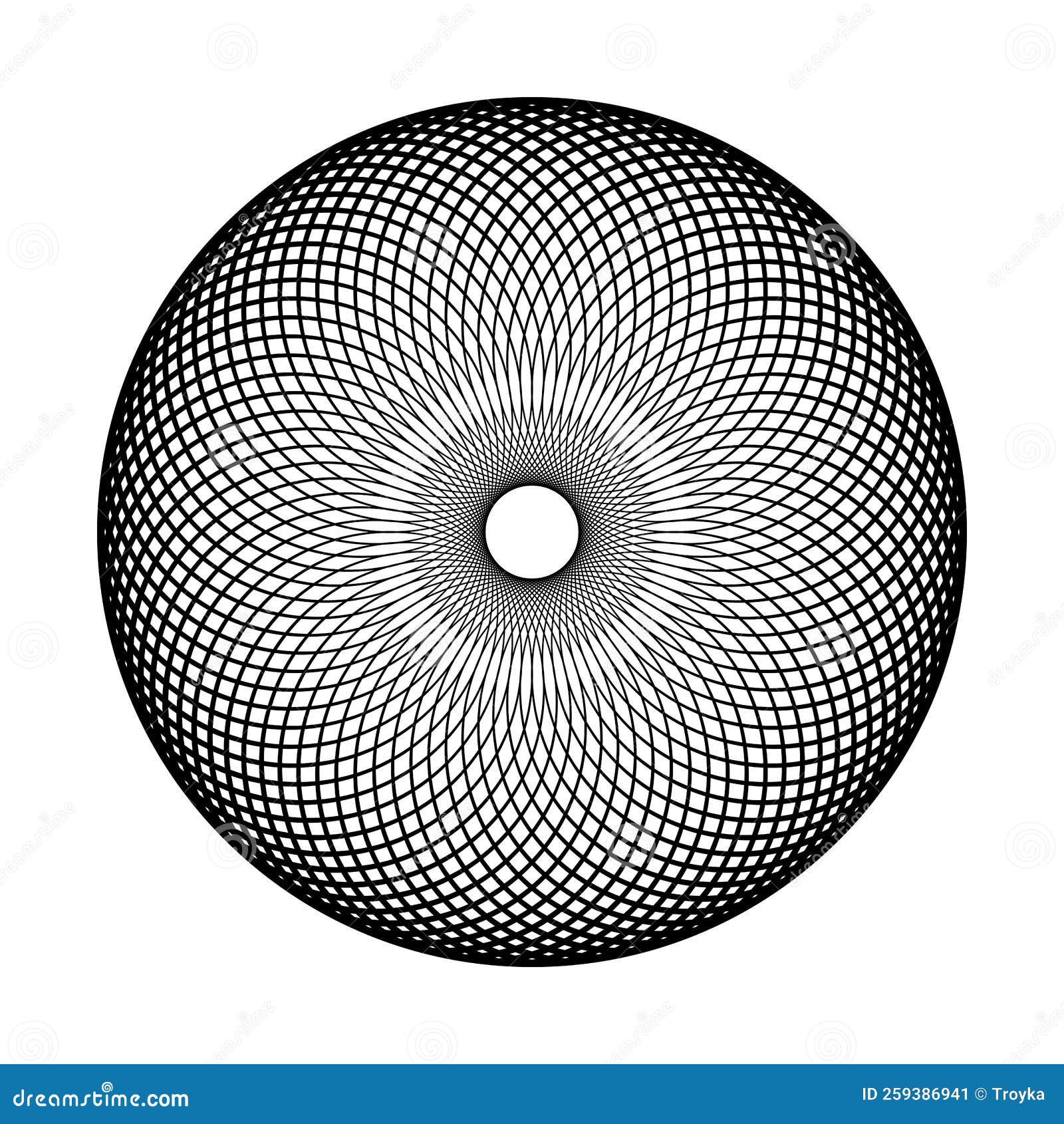 Abstract Circle Lines Spirograph Pattern Round Rotation Design Element
