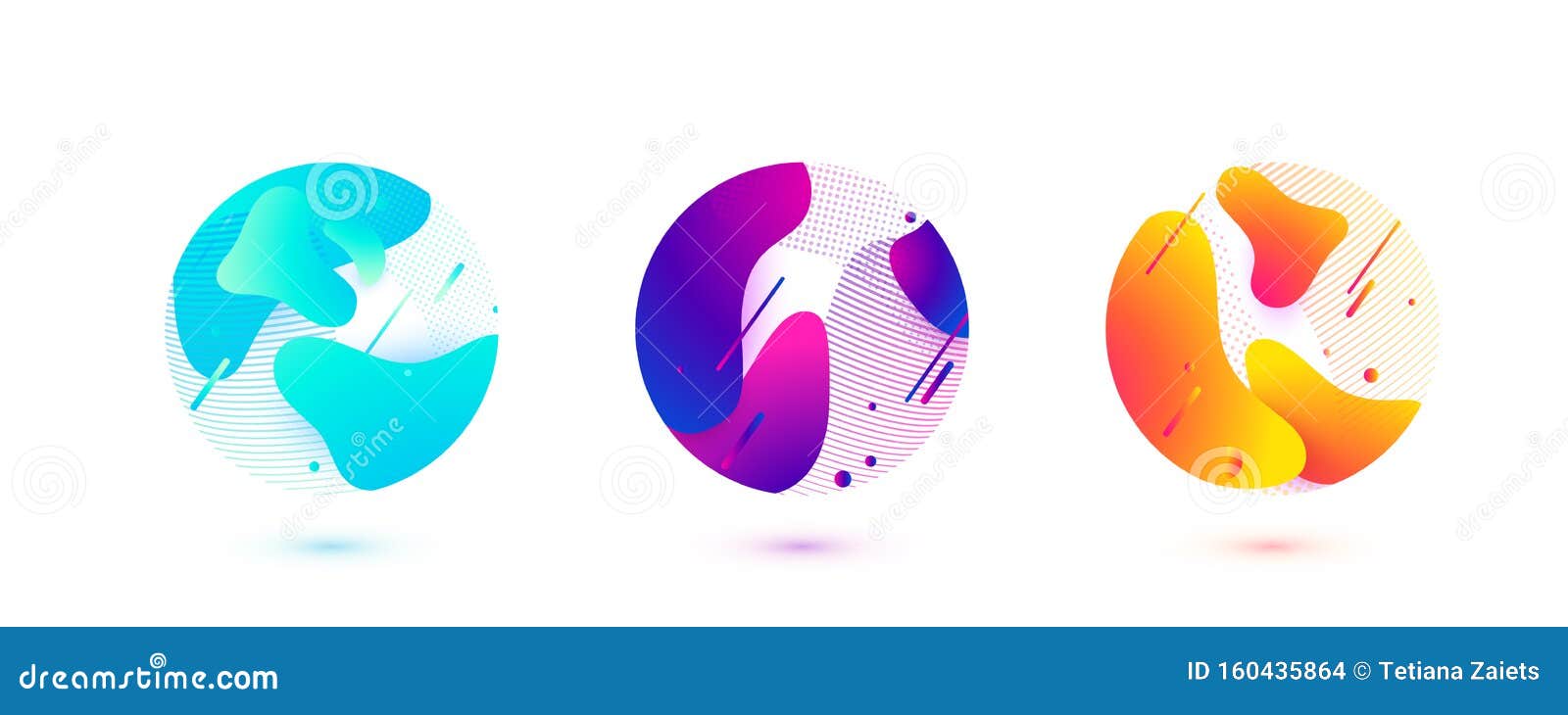 Abstract Circle Liquid Vector Shapes. Fluid Graphic Design. Isolated ...