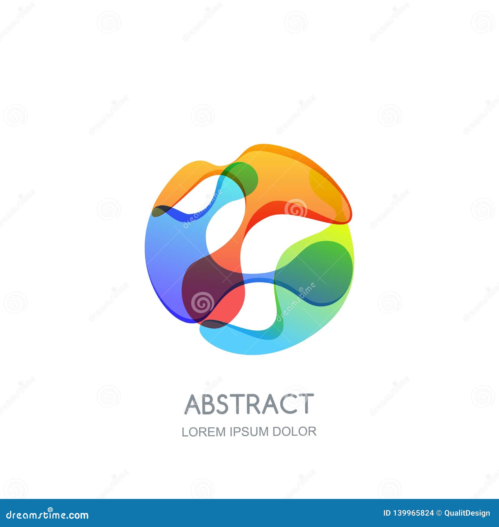 Abstract Circle Logo, Label or Emblem Design Template. Vector Vibrant ...