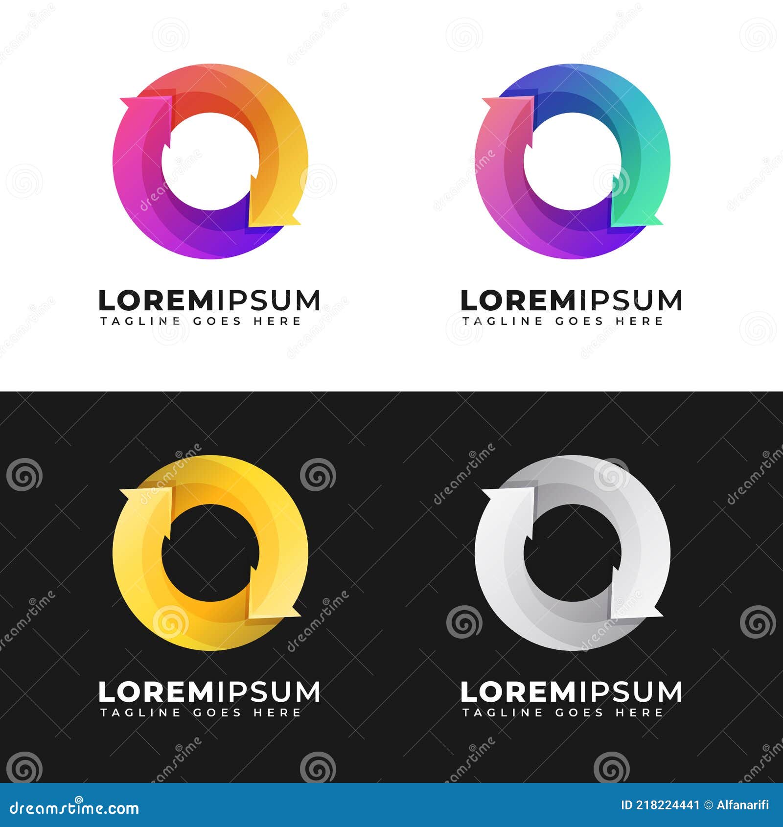 Abstract Circle Loop Modern Logo Template Stock Vector - Illustration ...