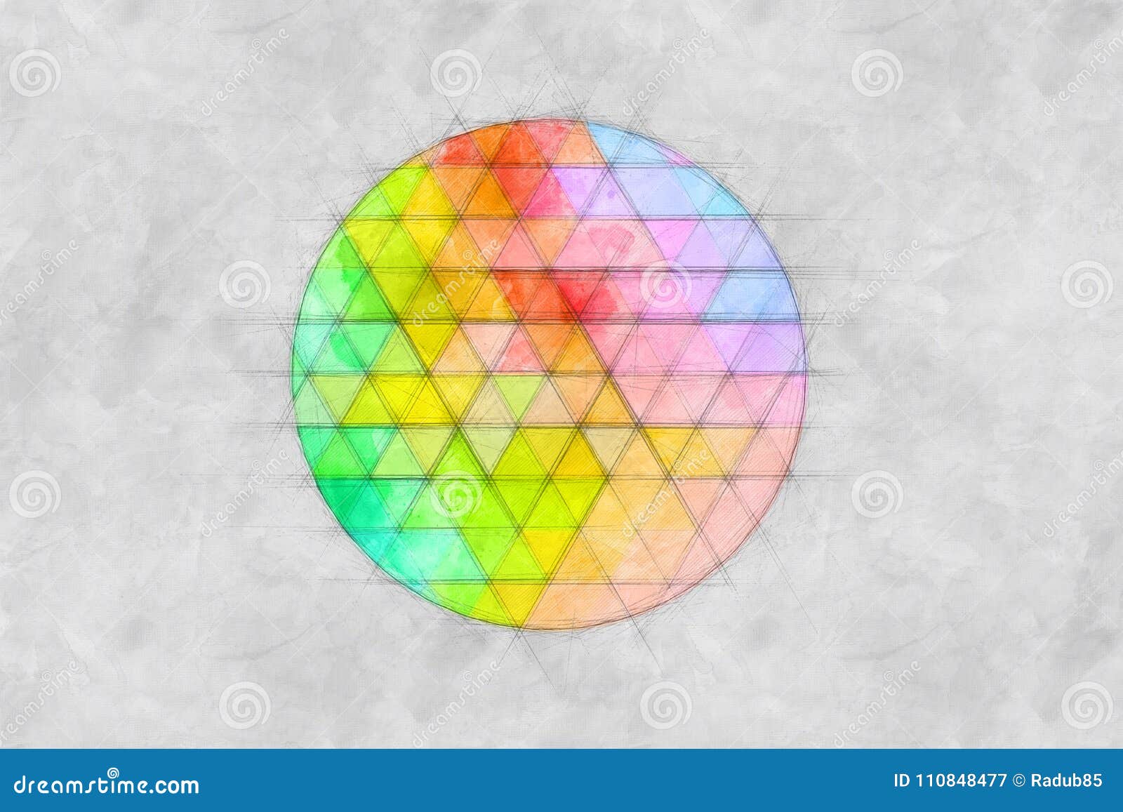 Abstract Circle Made of Triangles Sketch Stock Illustration ...