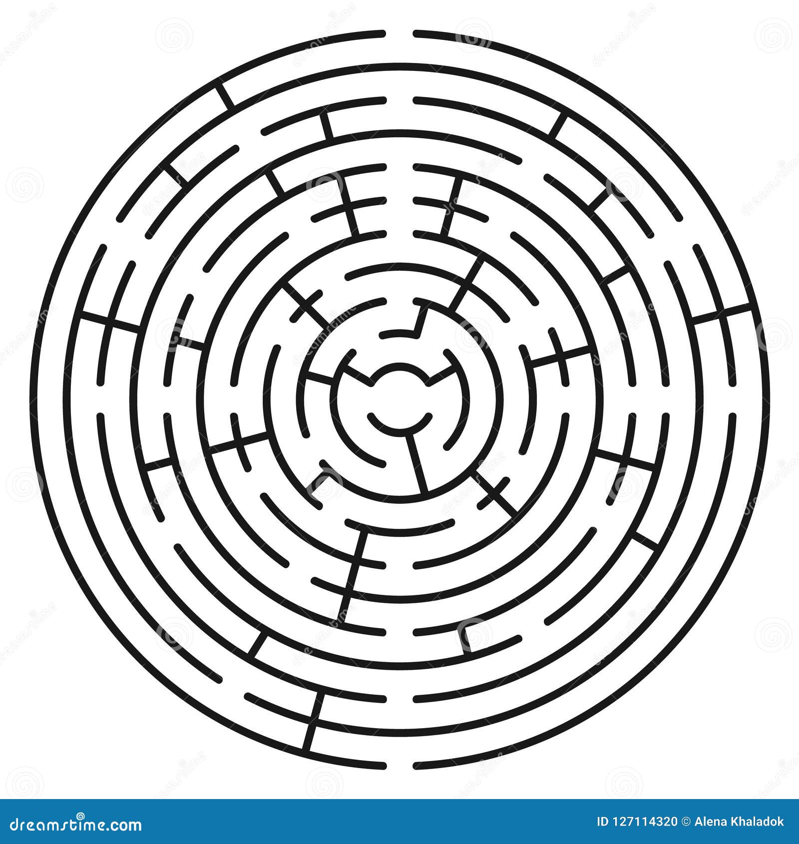 Abstract Circle Maze / Labyrint with Entry and Exit. Stock Vector ...