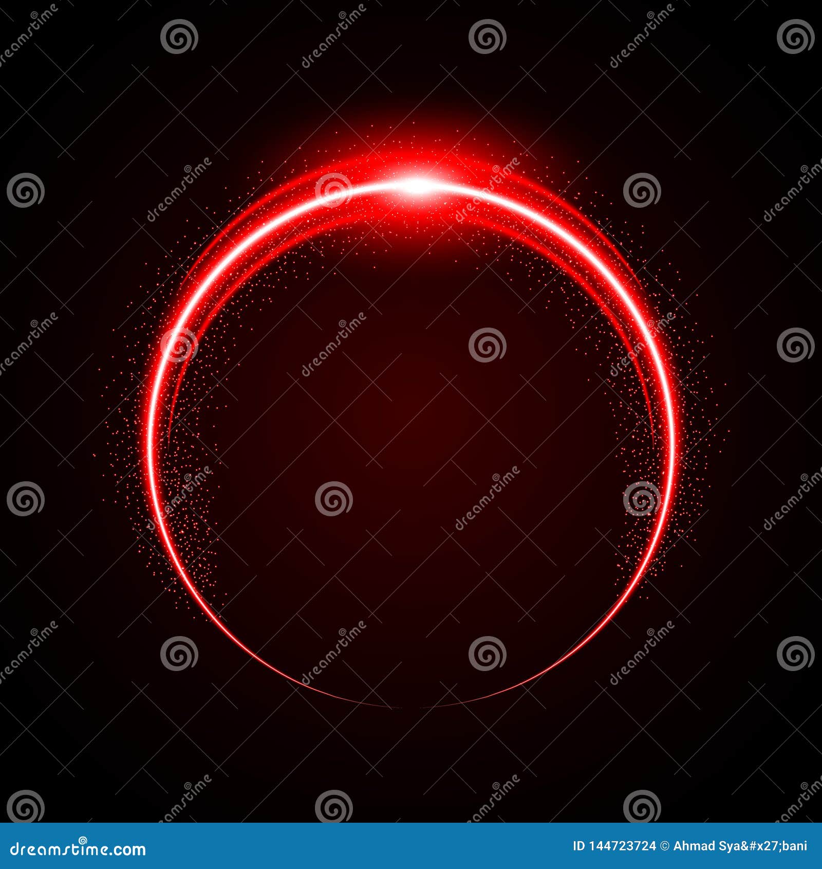 Abstract Circle Neon Light Red Frame, Halo Vector Background Stock ...
