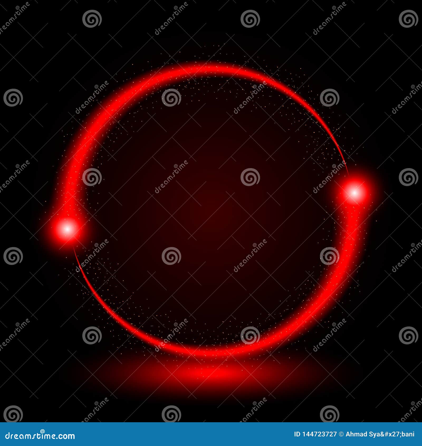 Abstract Circle Neon Light Red Frame, Halo Vector Background Stock ...