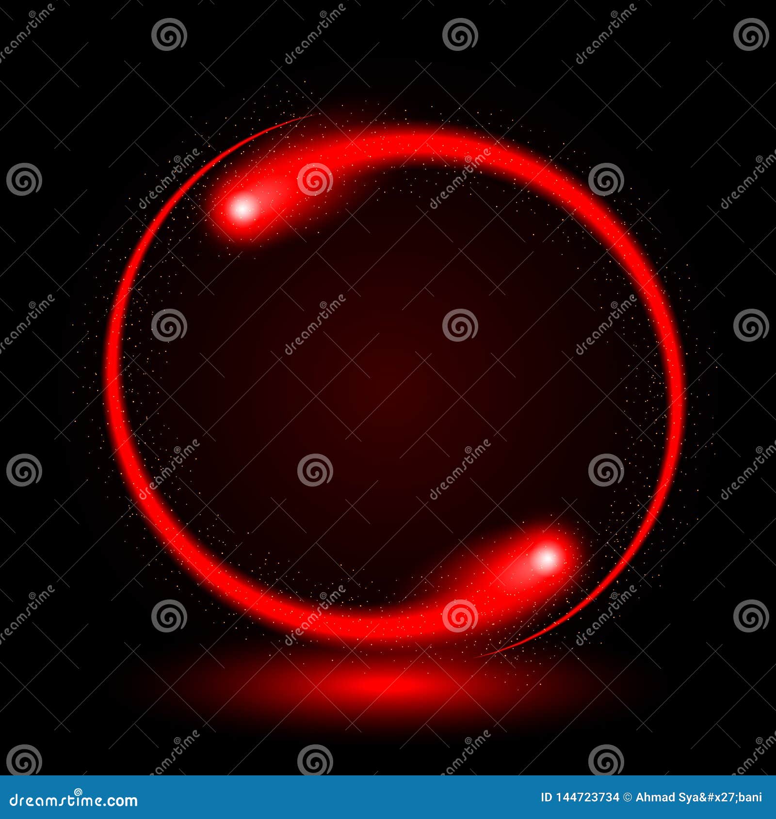 Abstract Circle Neon Light Red Frame, Halo Vector Background Stock ...