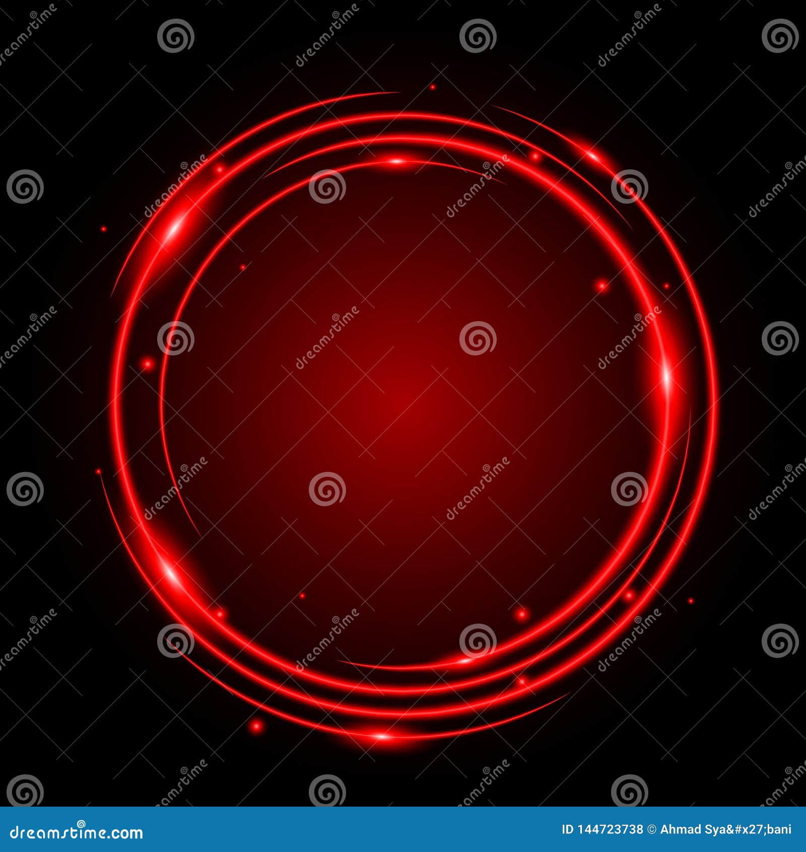 Abstract Circle Neon Light Red Frame, Halo Vector Background Stock ...