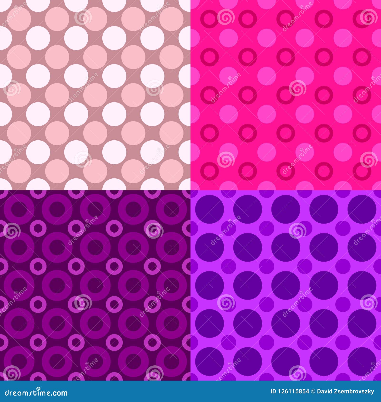 Abstract Circle Pattern Design Background Set Color Vector Graphics Stock Vector