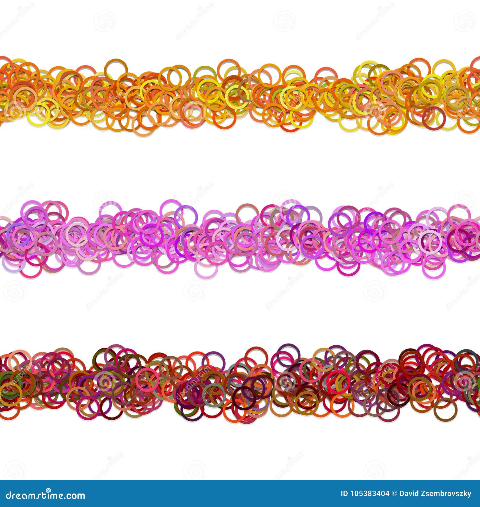 Abstract Circle Pattern Webpage Separator Line Design Set from Colored ...
