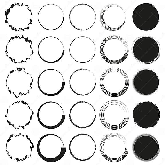 Abstract Circle Patterns. Black and White. Artistic Circular Designs ...