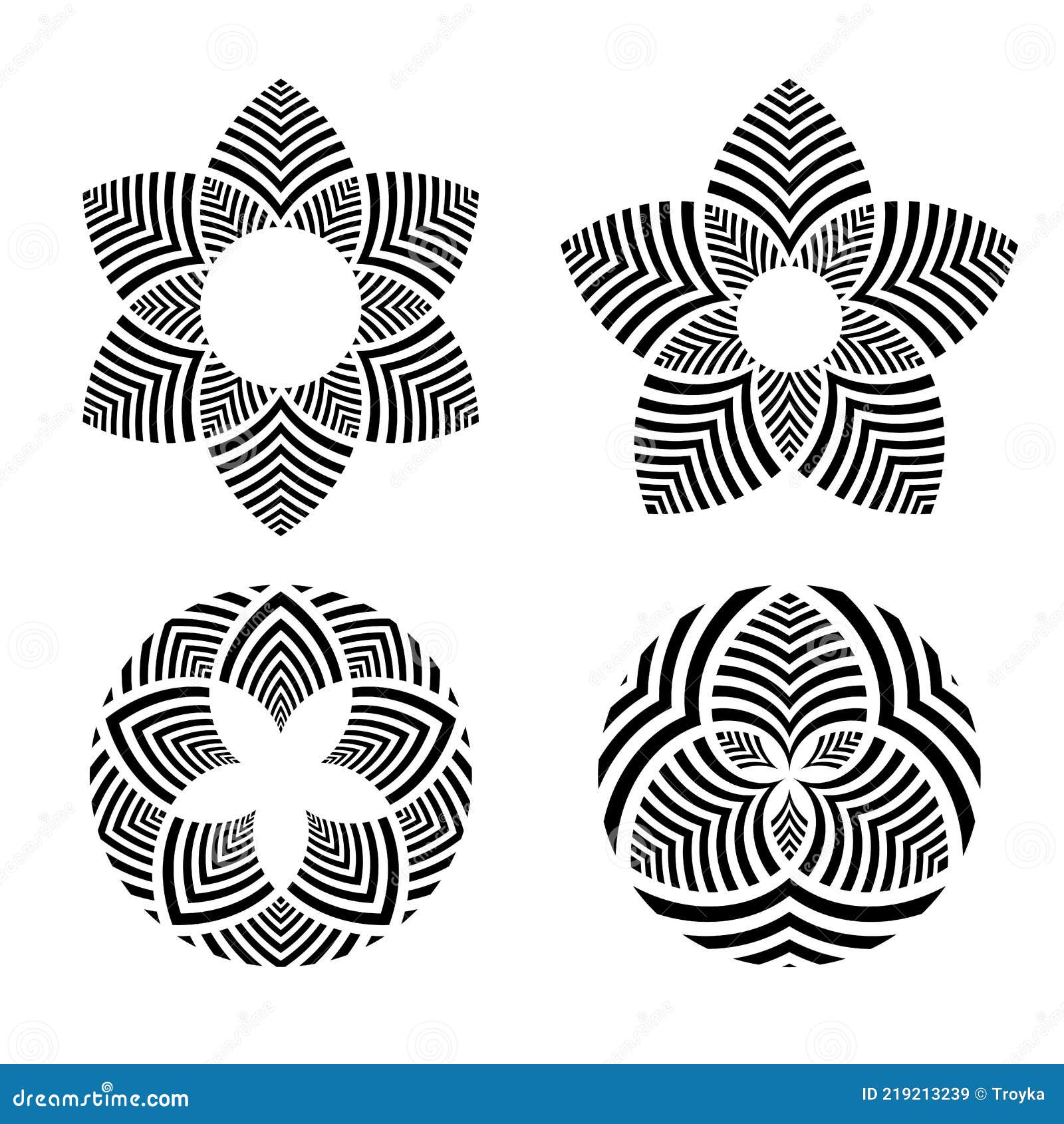 Abstract Circle Patterns. Design Elements Set Stock Vector ...