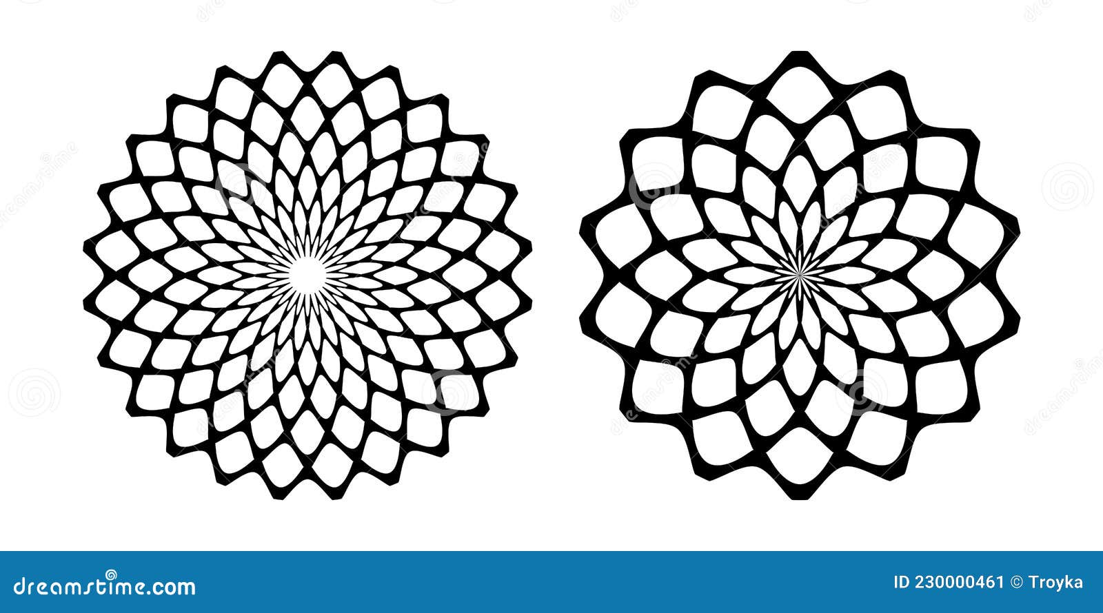 Abstract Circle Patterns Set. Round Design Elements Stock Vector ...