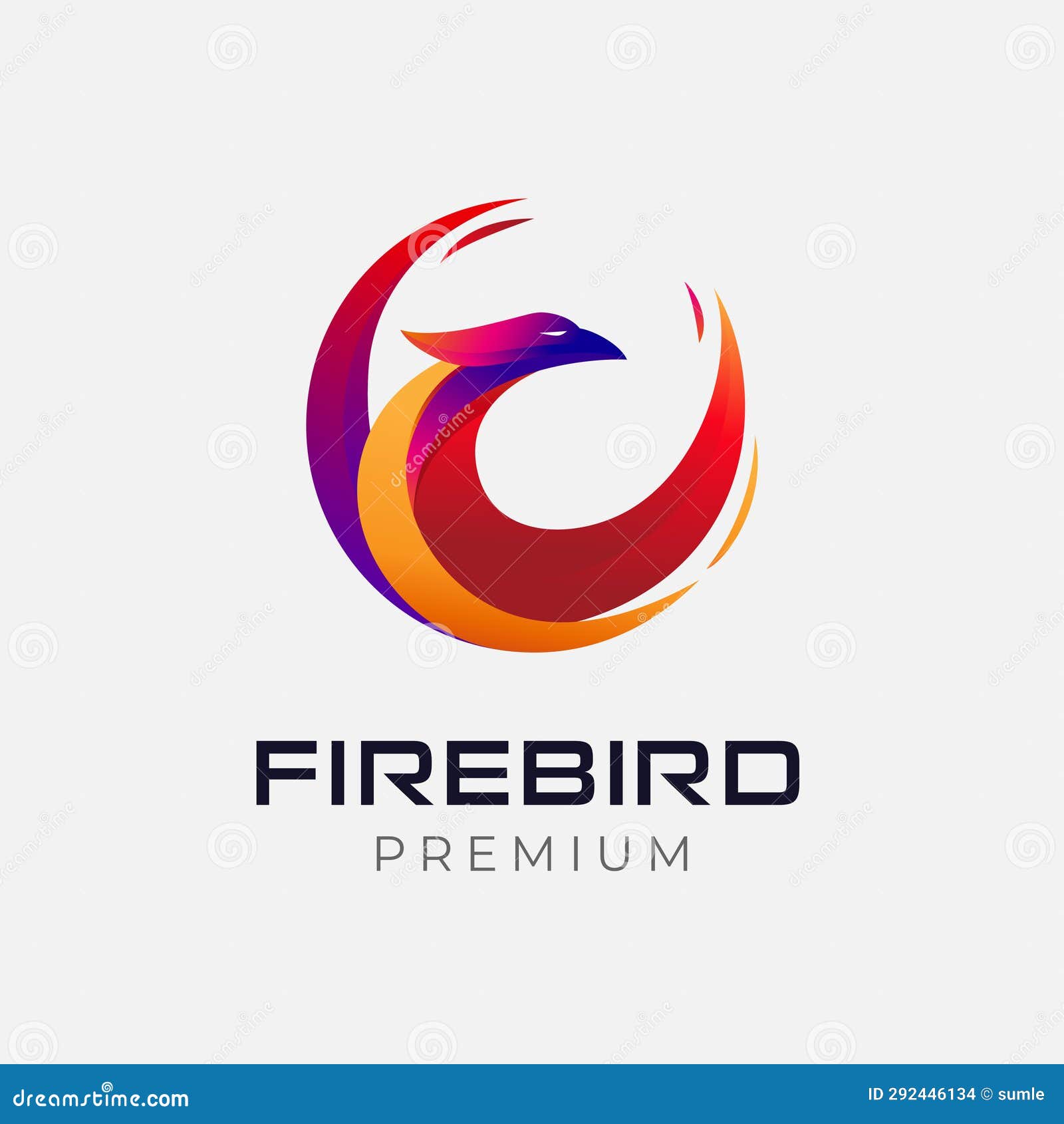 Abstract Circle Phoenix Logo. Multicolored Abstract Fire Bird Logo ...