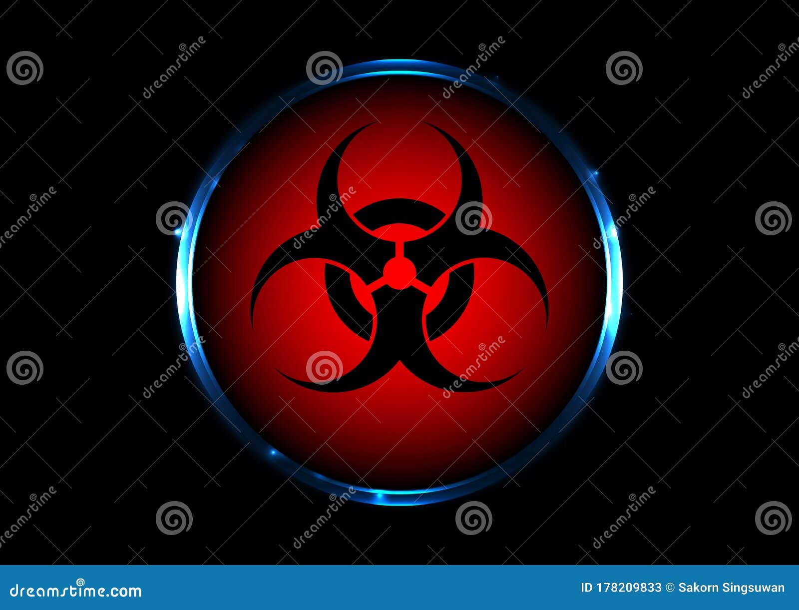 Abstract Circle Red with Biohazard Symbol Concept Design. Circle ...