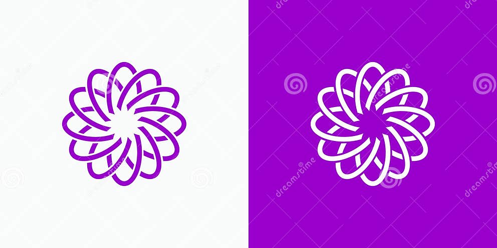Abstract Circle Ring Flower Vector Logo Design Stock Illustration ...