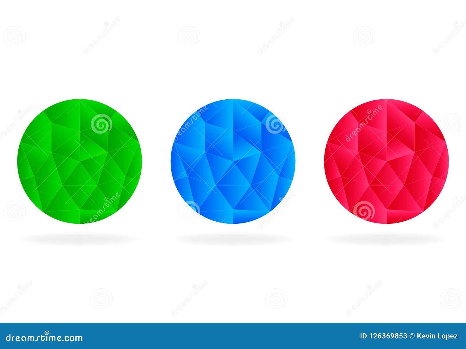 Abstract Circle Set, Low-poly Vector Logo Stock Vector - Illustration ...