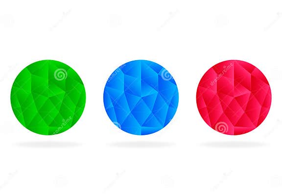 Abstract Circle Set, Low-poly Vector Logo Stock Vector - Illustration ...