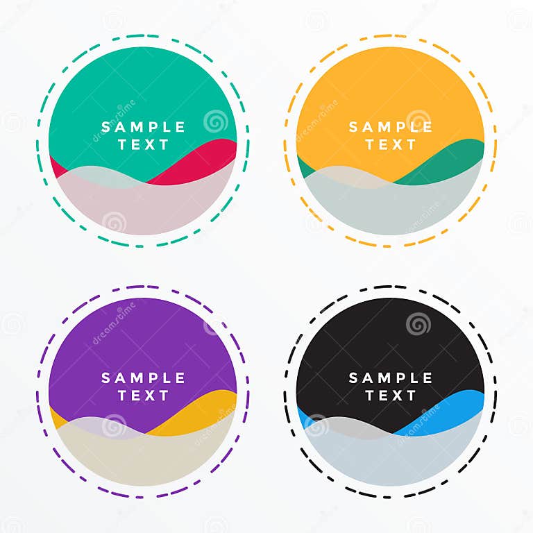Abstract Circle Shape Banners Set Stock Vector - Illustration of design ...