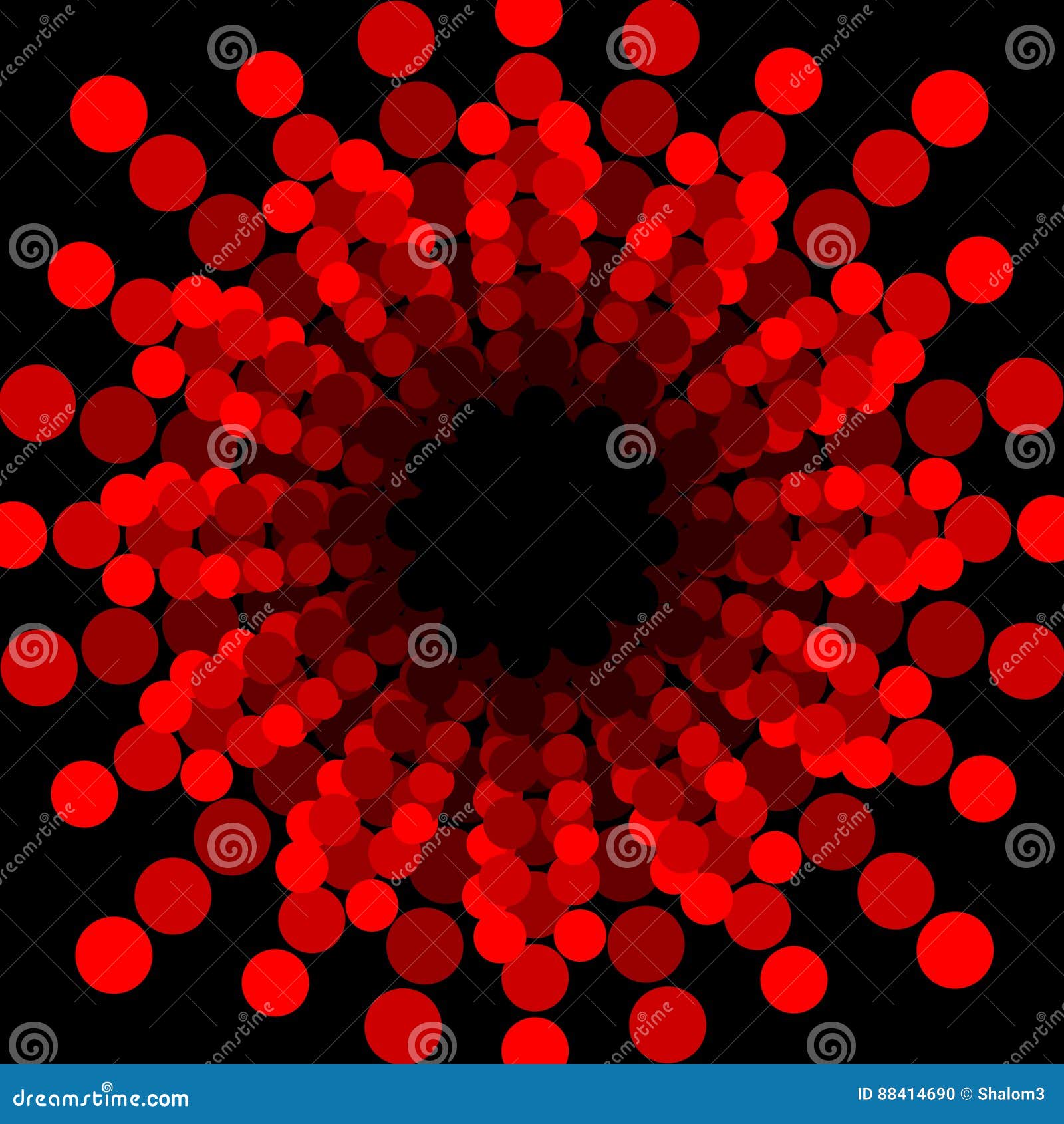 Abstract Circle Shape Composed of Dots. Red Dotted Abstract Background ...