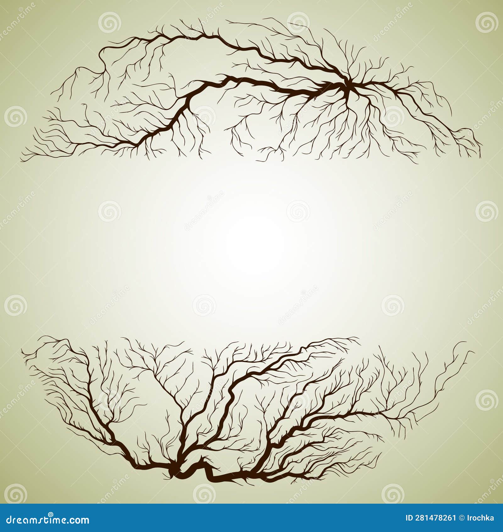 Abstract Circle Shape Illustration of Tree Roots. Stock Vector ...