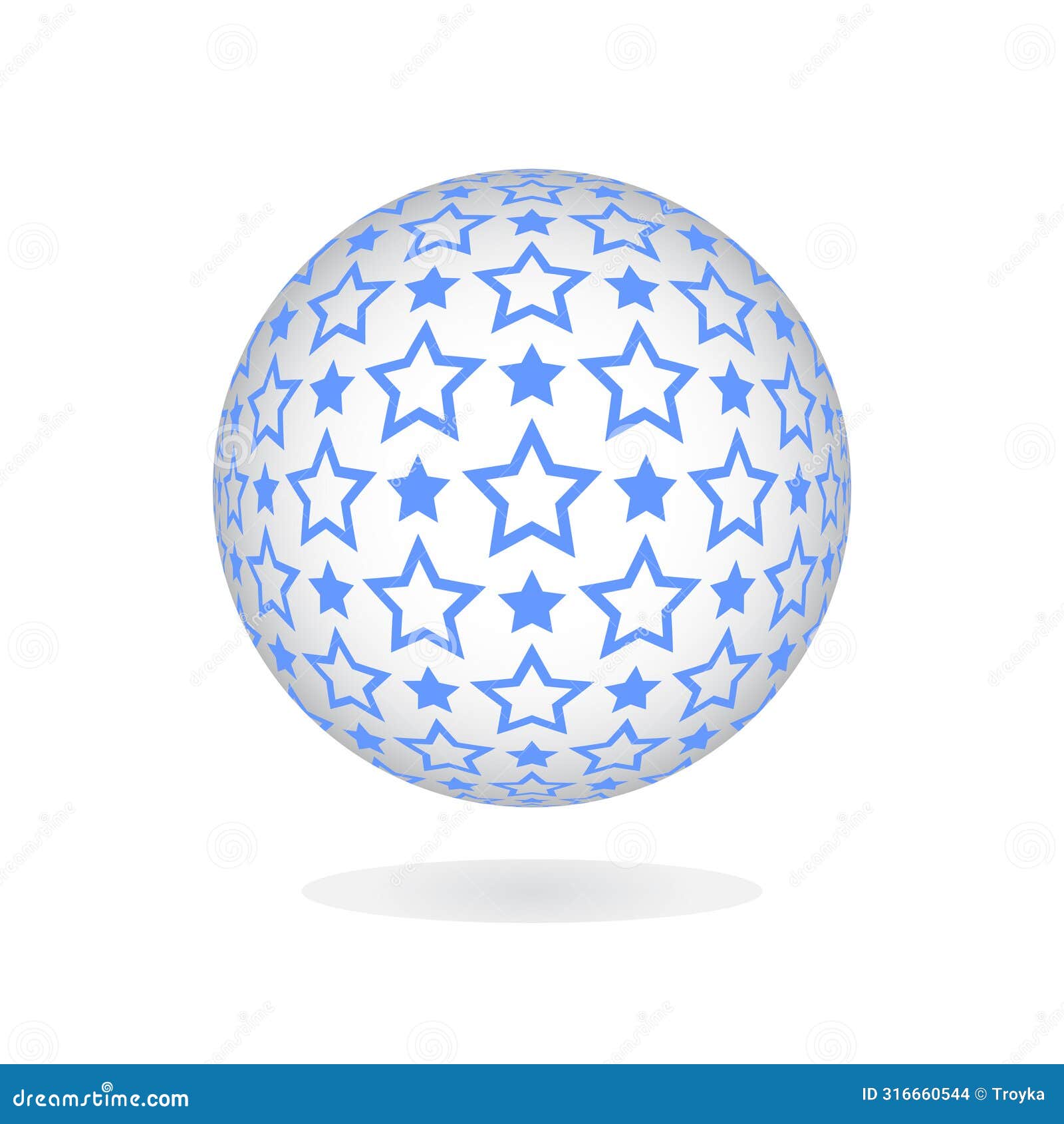 Blue Stars Pattern on Circle Spherical Design Element Stock Vector ...