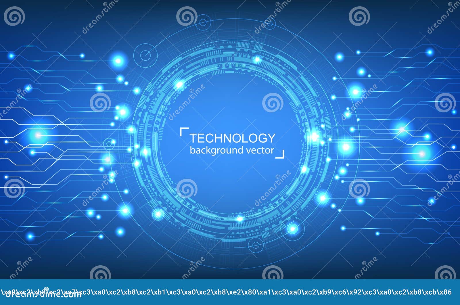 Abstract Circle Technology Blue Background. Stock Vector - Illustration ...