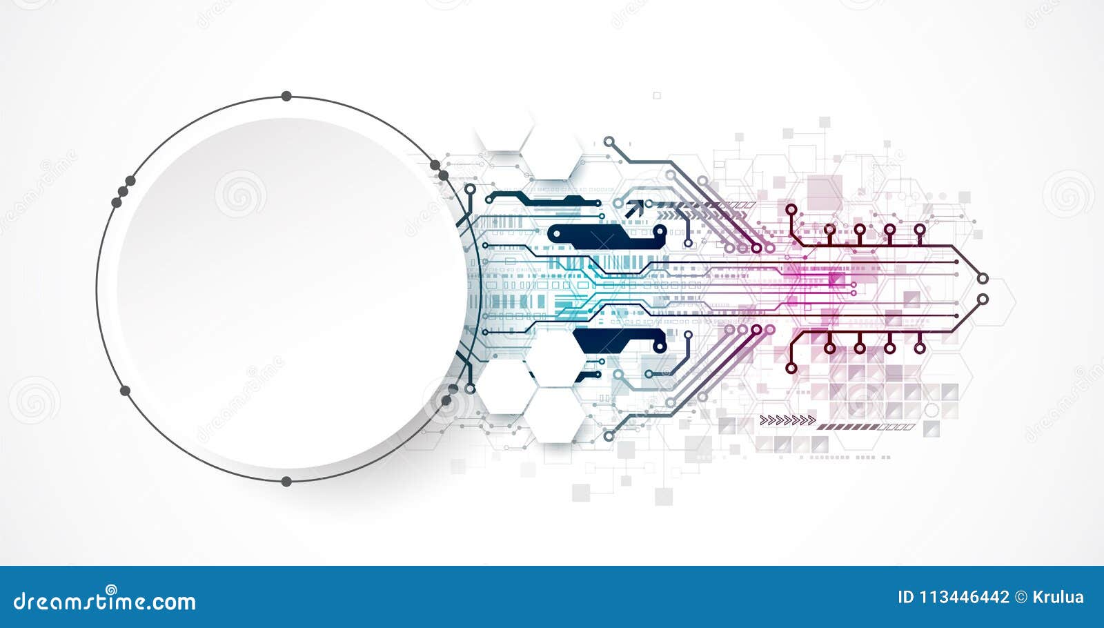 Abstract Circle Technology Concept. Circuit Board, High Computer Stock ...