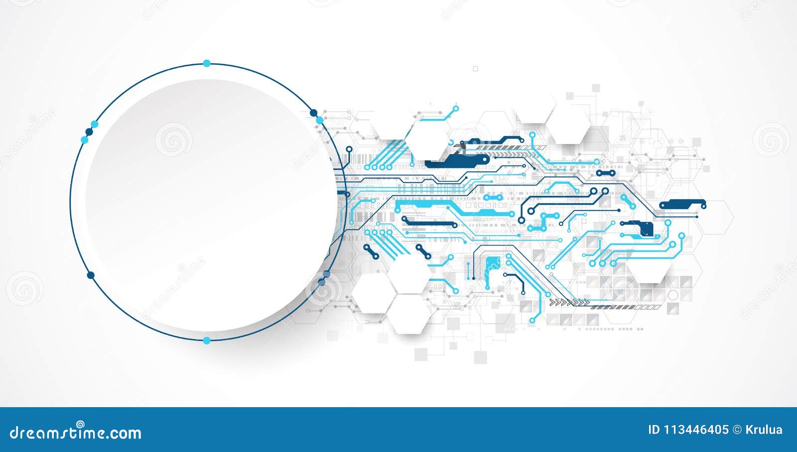 Abstract Circle Technology Concept. Circuit Board, High Computer Stock ...