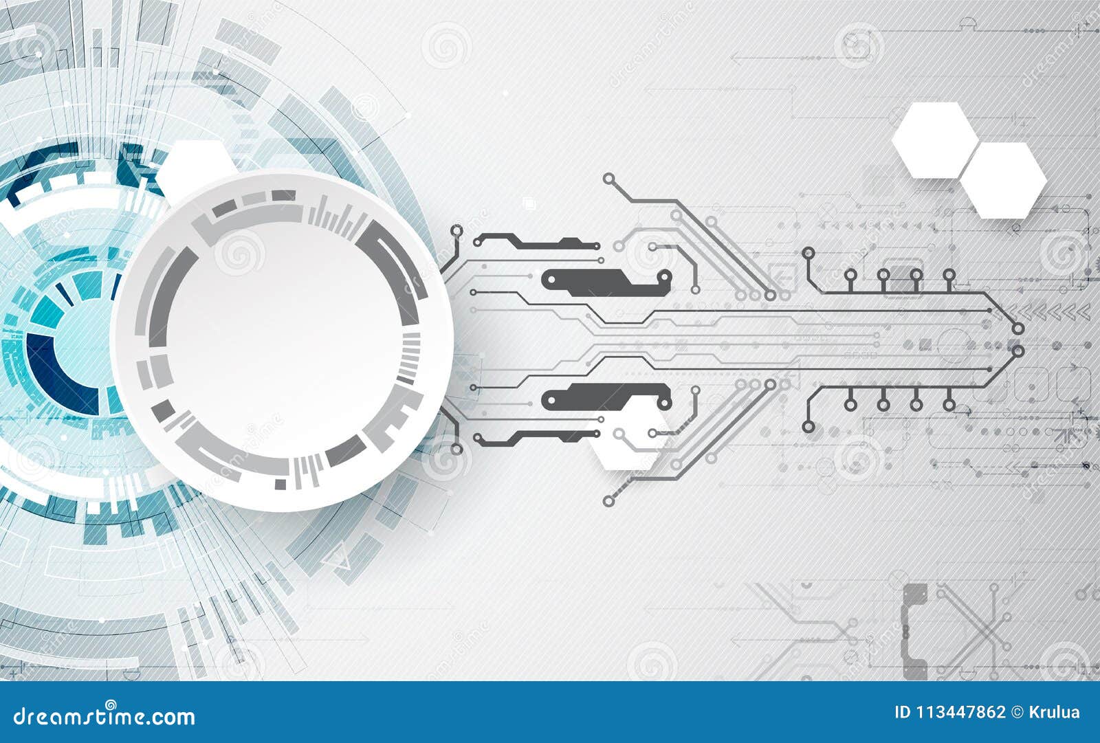 Abstract Circle Technology Concept. Circuit Board, High Computer Stock ...