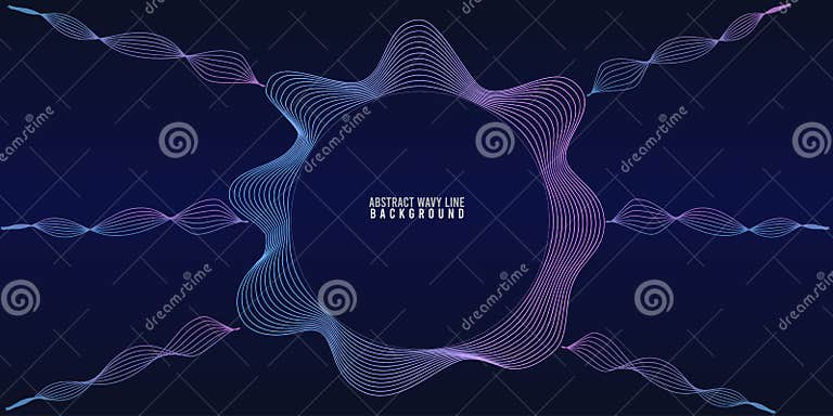 Abstract Circle Wave Lines Dynamic Flowing Colorful Light Isolated on ...
