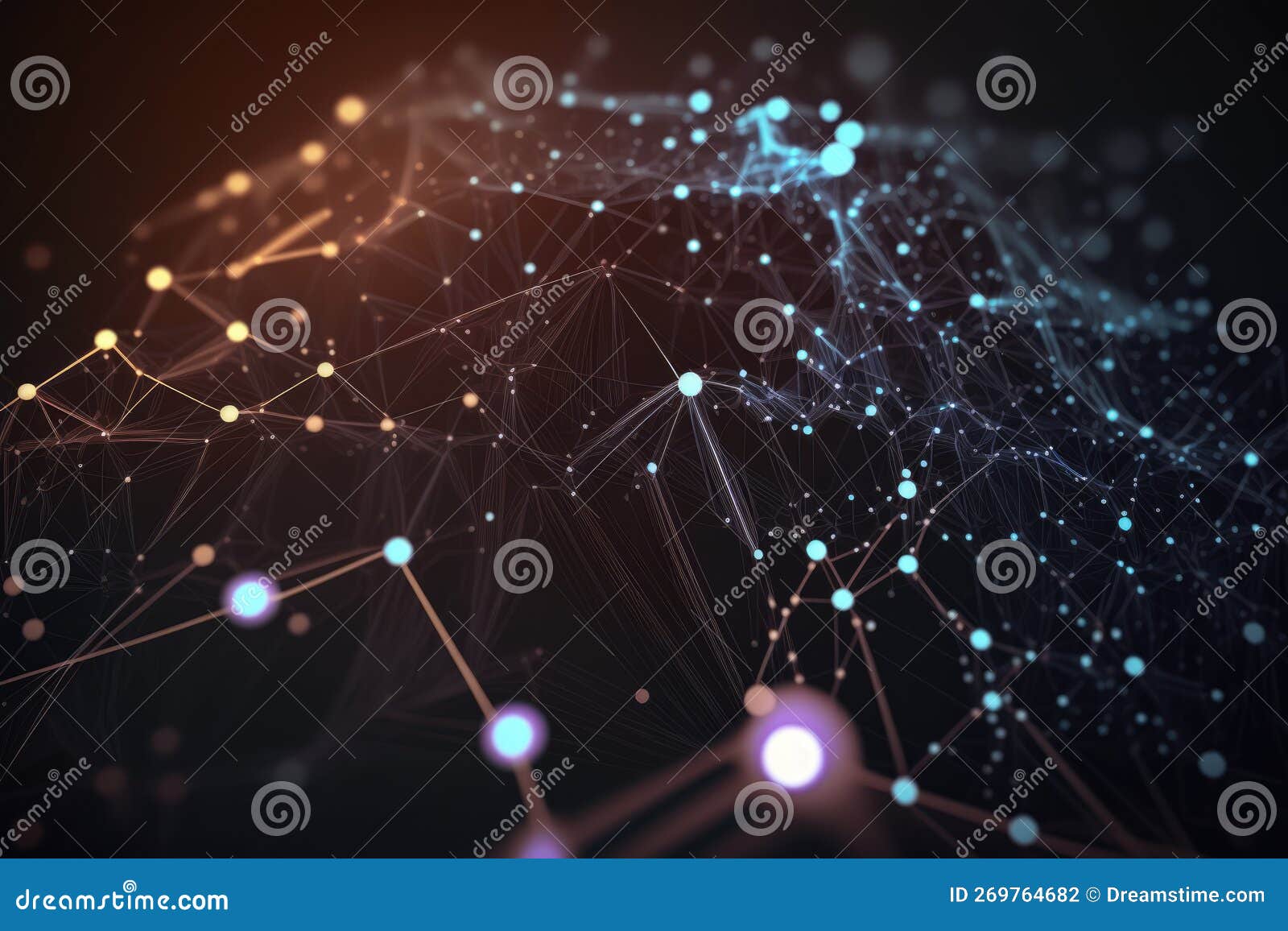 Abstract Circle Wave with Moving Dots. Flow of Particles. Cyber ...