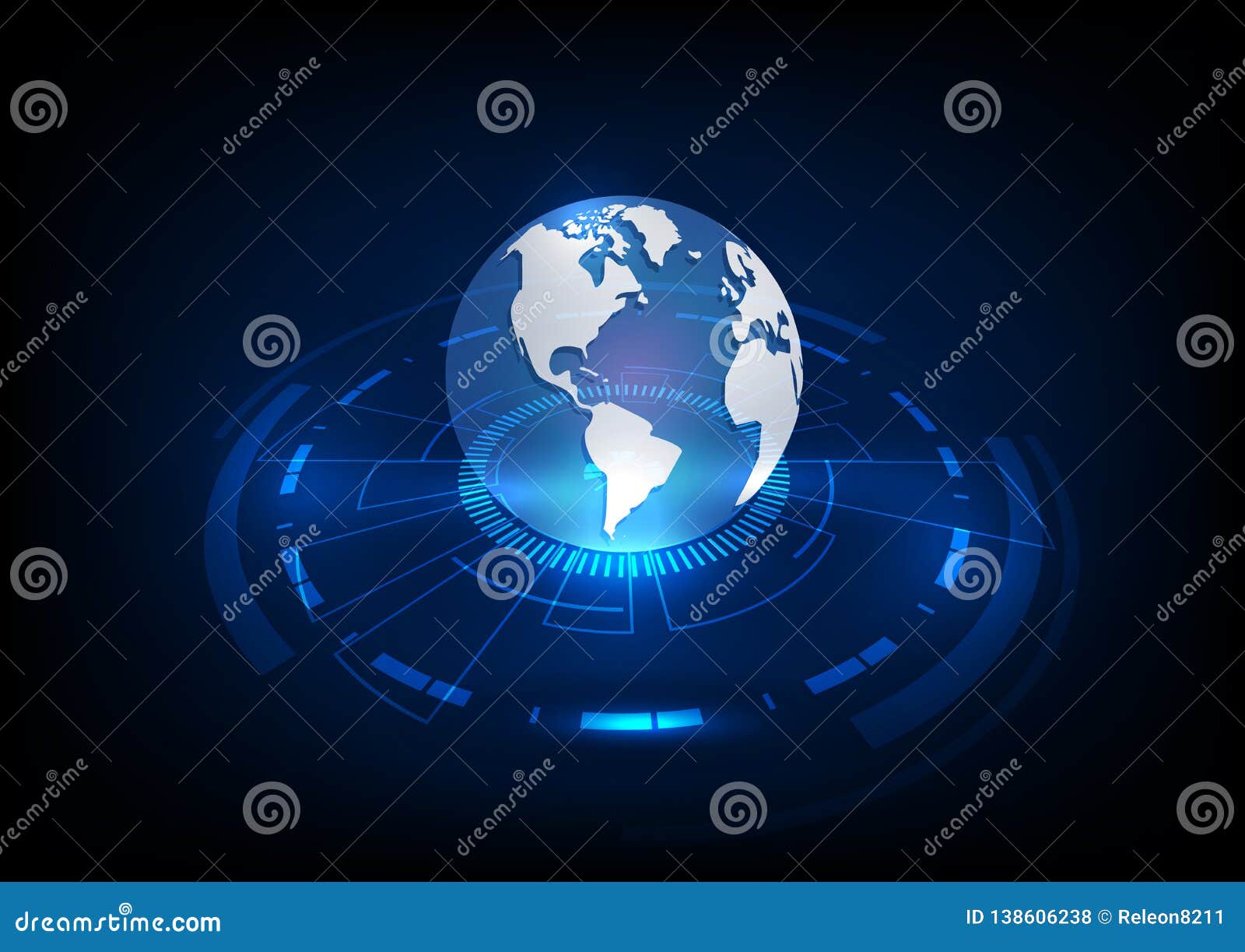 Circle world technology stock vector. Illustration of vector - 138606238