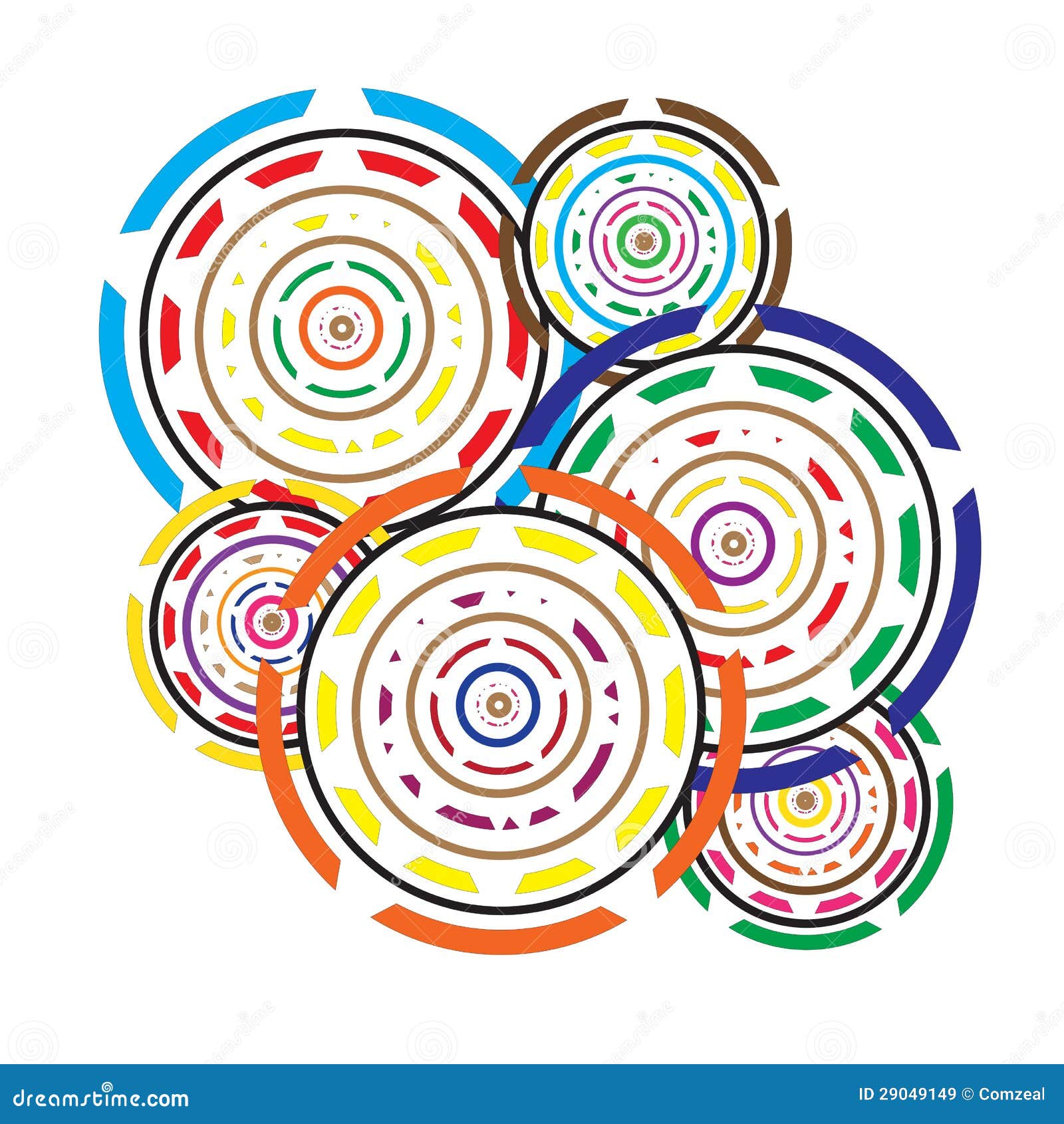 Abstract Circles Colorful Geometric Background Stock Illustration ...