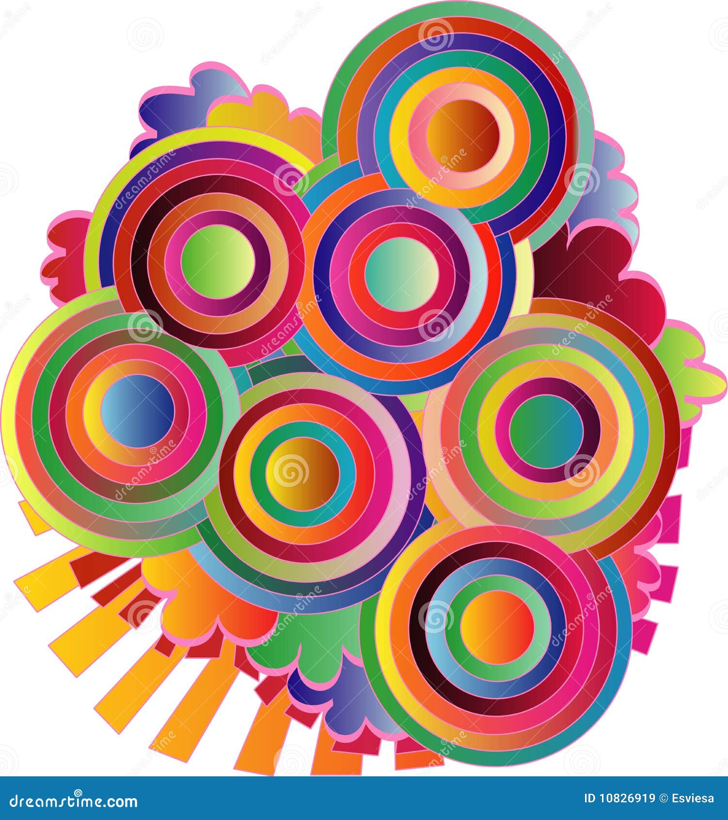 Abstract Circles with Colorful Lines Stock Illustration - Illustration ...