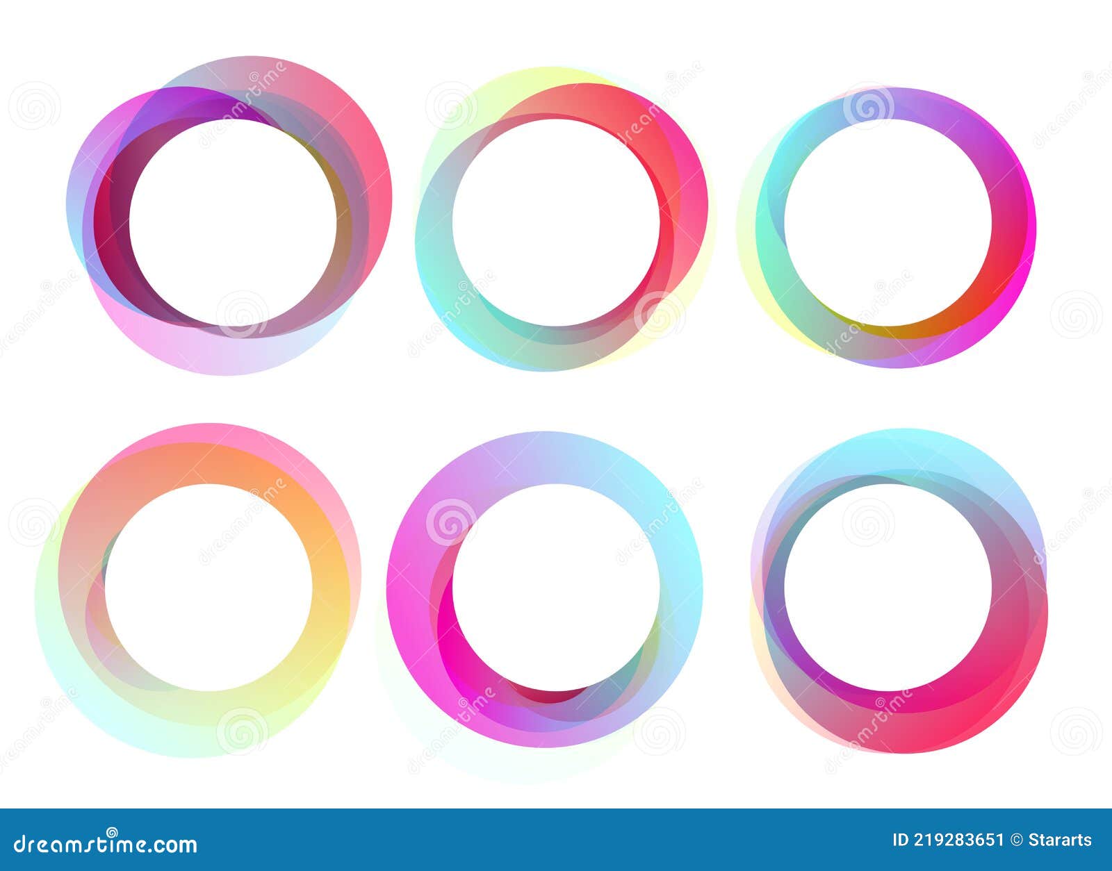 Abstract Circles Frames Set Design Stock Vector - Illustration of ...