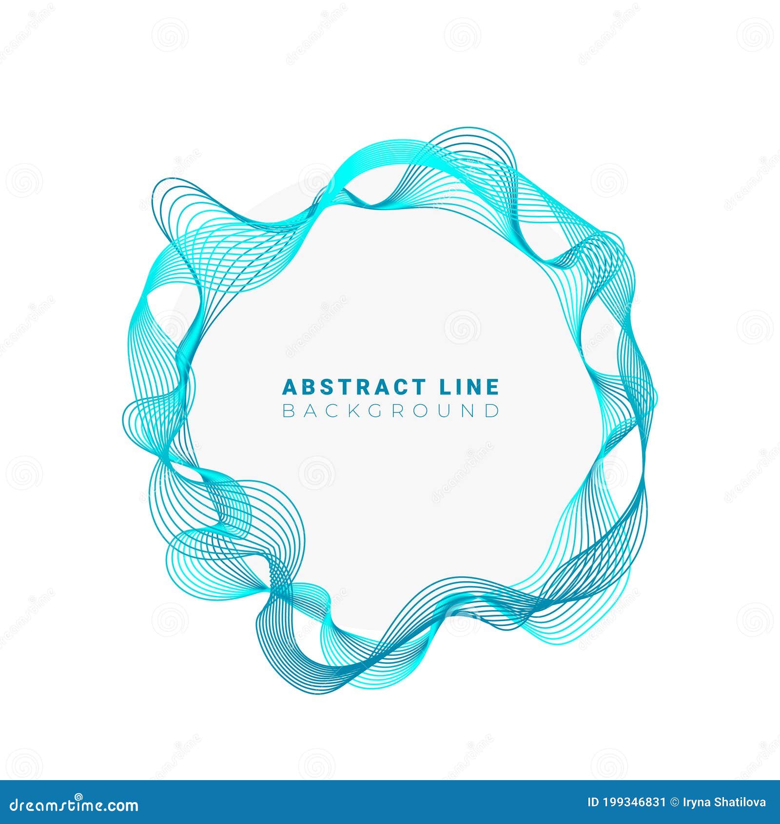 Abstract Circles Lines Round Frame Isolated on White Background with ...