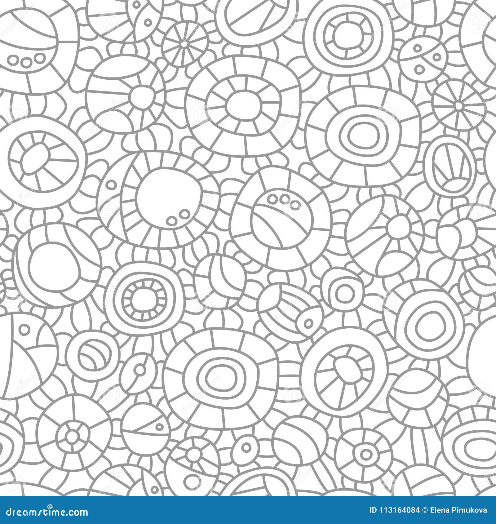 Abstract Circles and Lines. Seamless Pattern. Hand Drawn Backdrop Stock ...