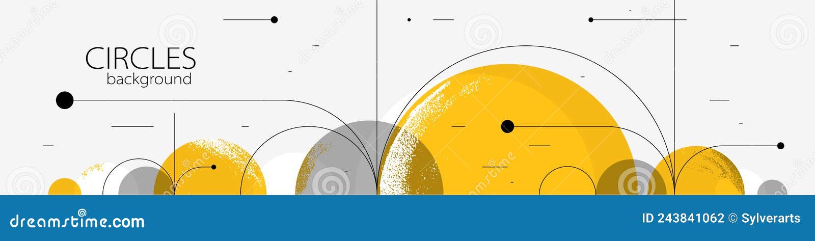Abstract Circles and Lines Vector Background, Geometric Composition ...