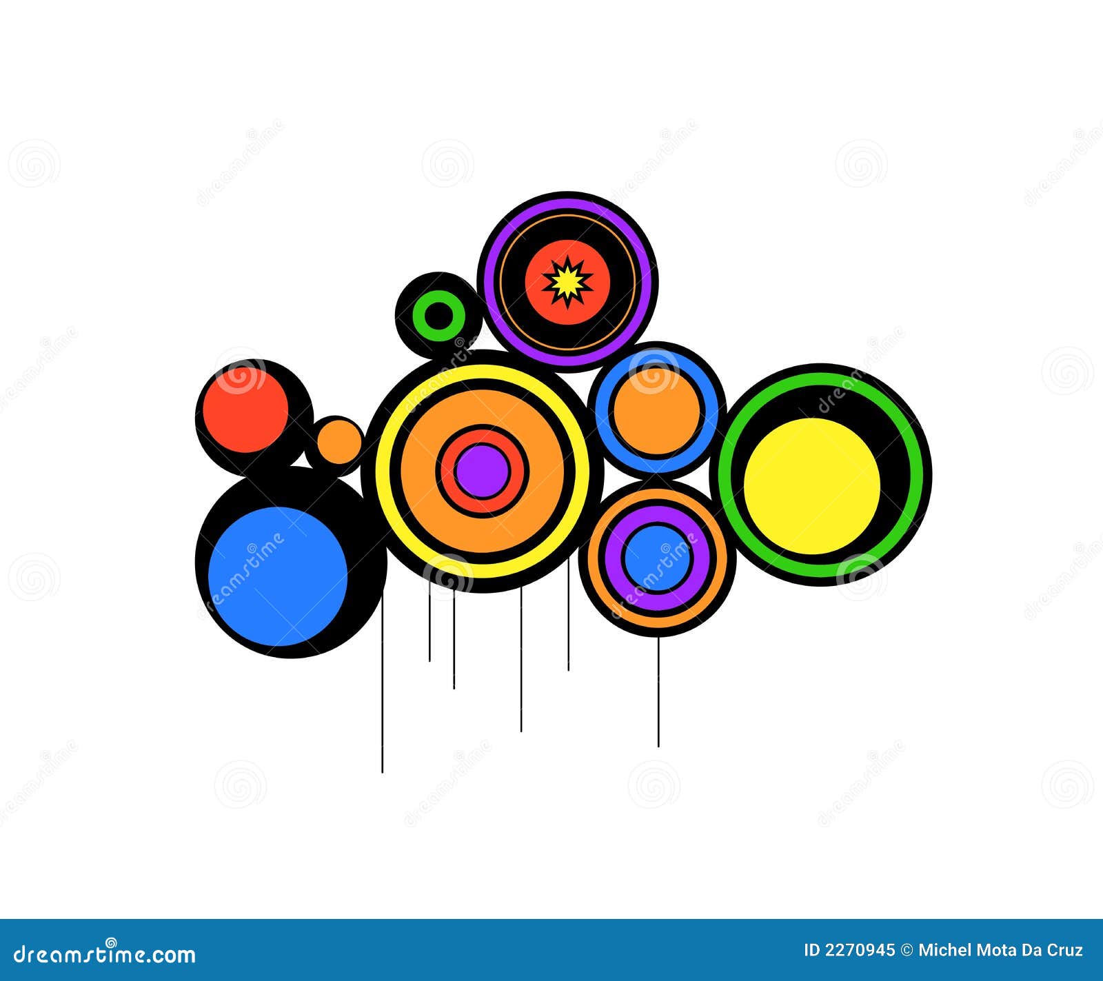 Abstract Circles Retro Colors Stock Illustration - Illustration of ...