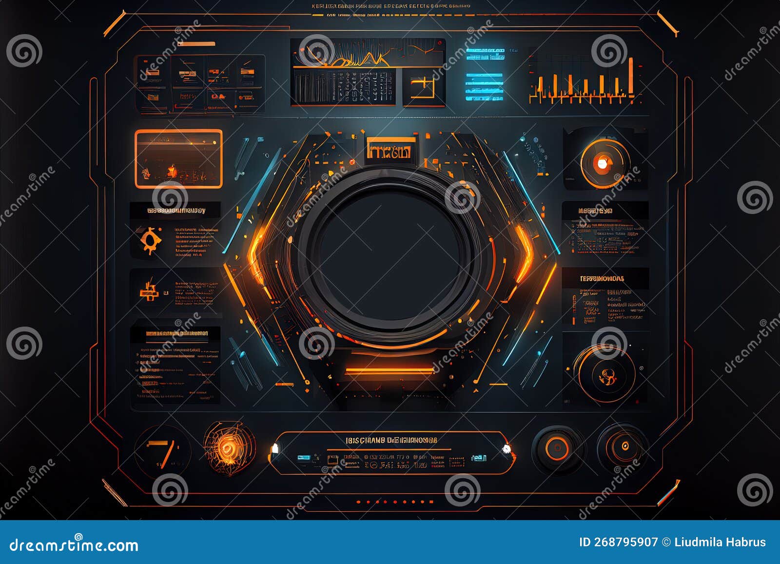 Abstract Circles Science Background. Generative AI Stock Illustration ...