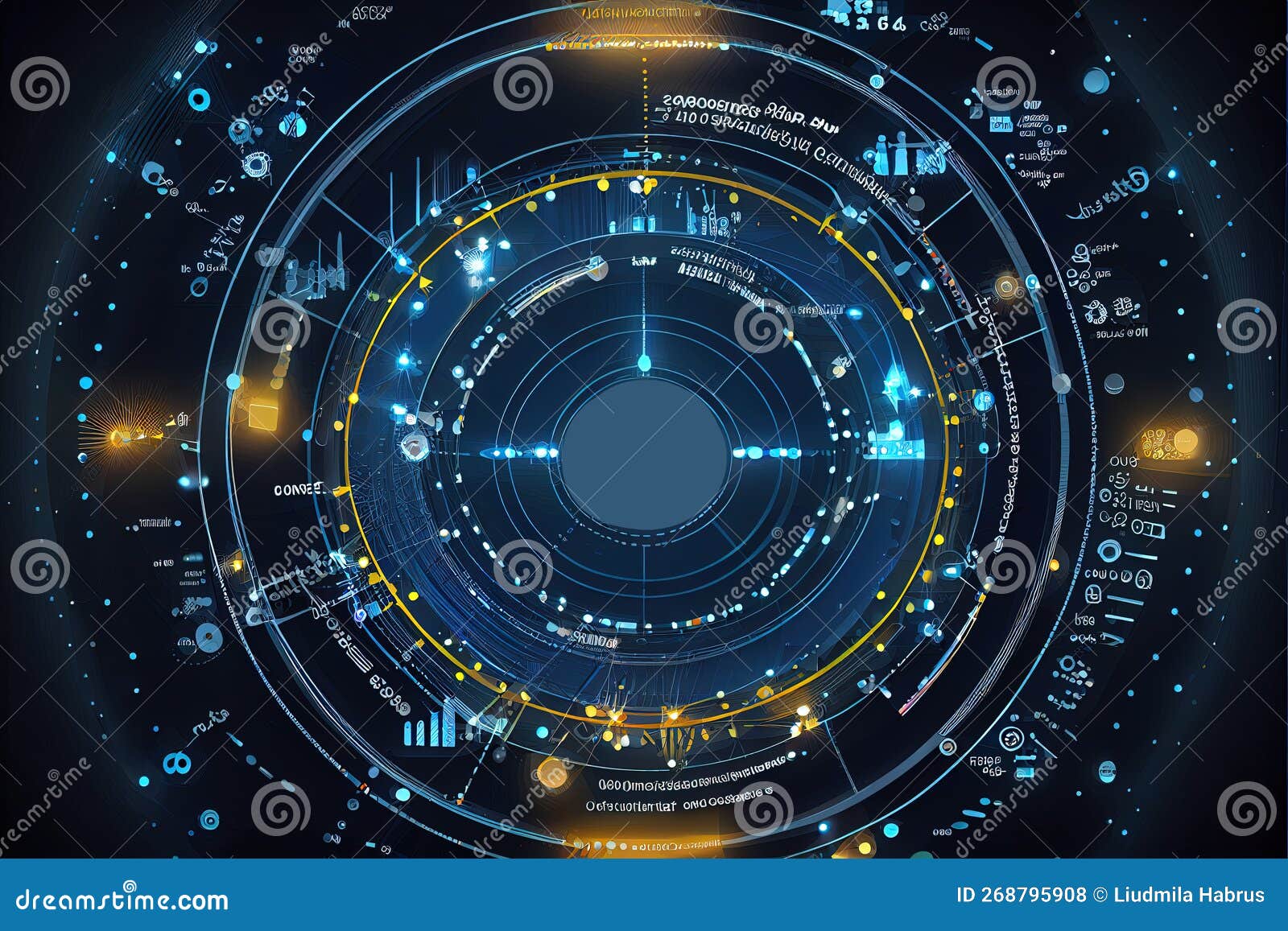Abstract Circles Science Background. Generative AI Stock Illustration ...