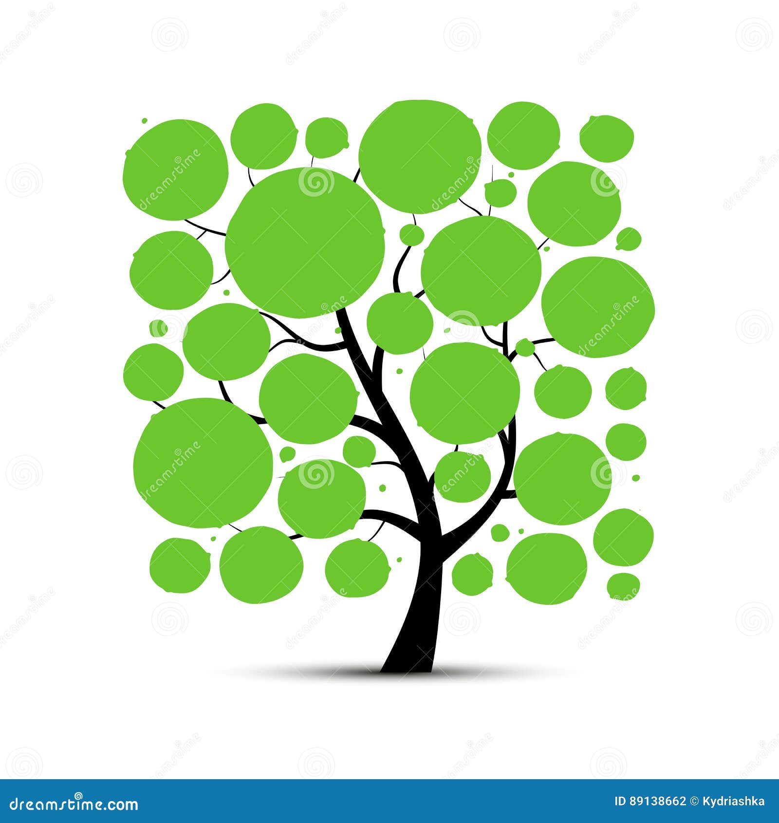 Abstract Circles Tree, Sketch for Your Design Stock Vector ...