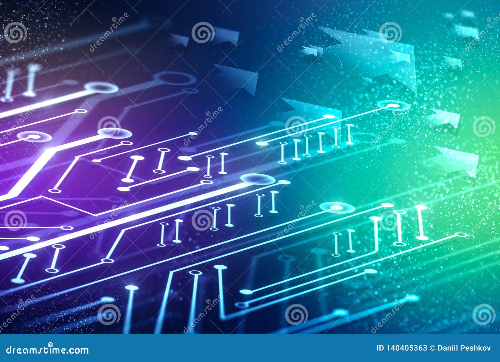 Abstract Circuit Arrows Wallpaper Stock Illustration - Illustration of ...