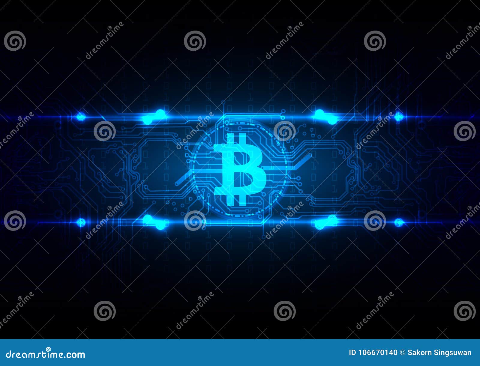Abstract Circuit Bitcoin Technology Background Illustration Vec Stock ...