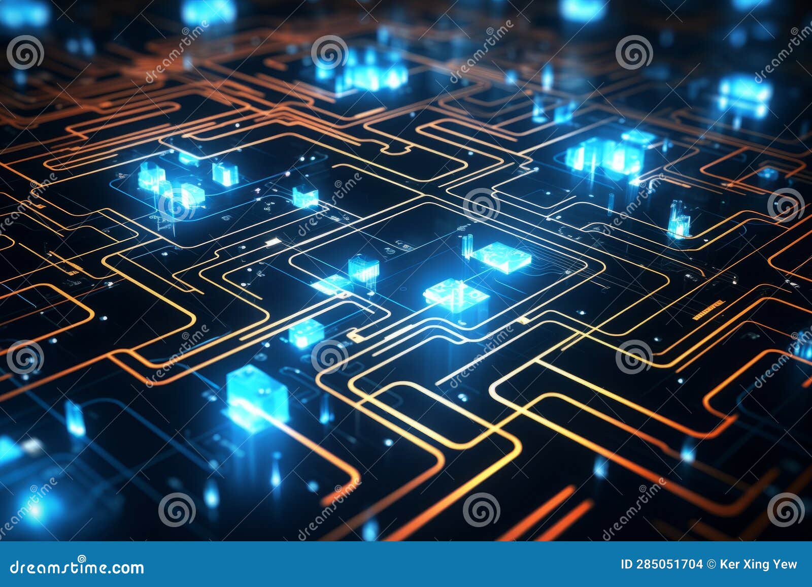 Abstract Circuit Board Design Stock Illustration - Illustration of chip ...