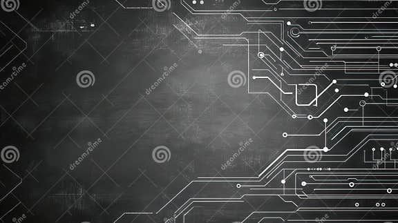 Abstract Circuit Board Pattern on Dark Surface for Tech Design Concept ...