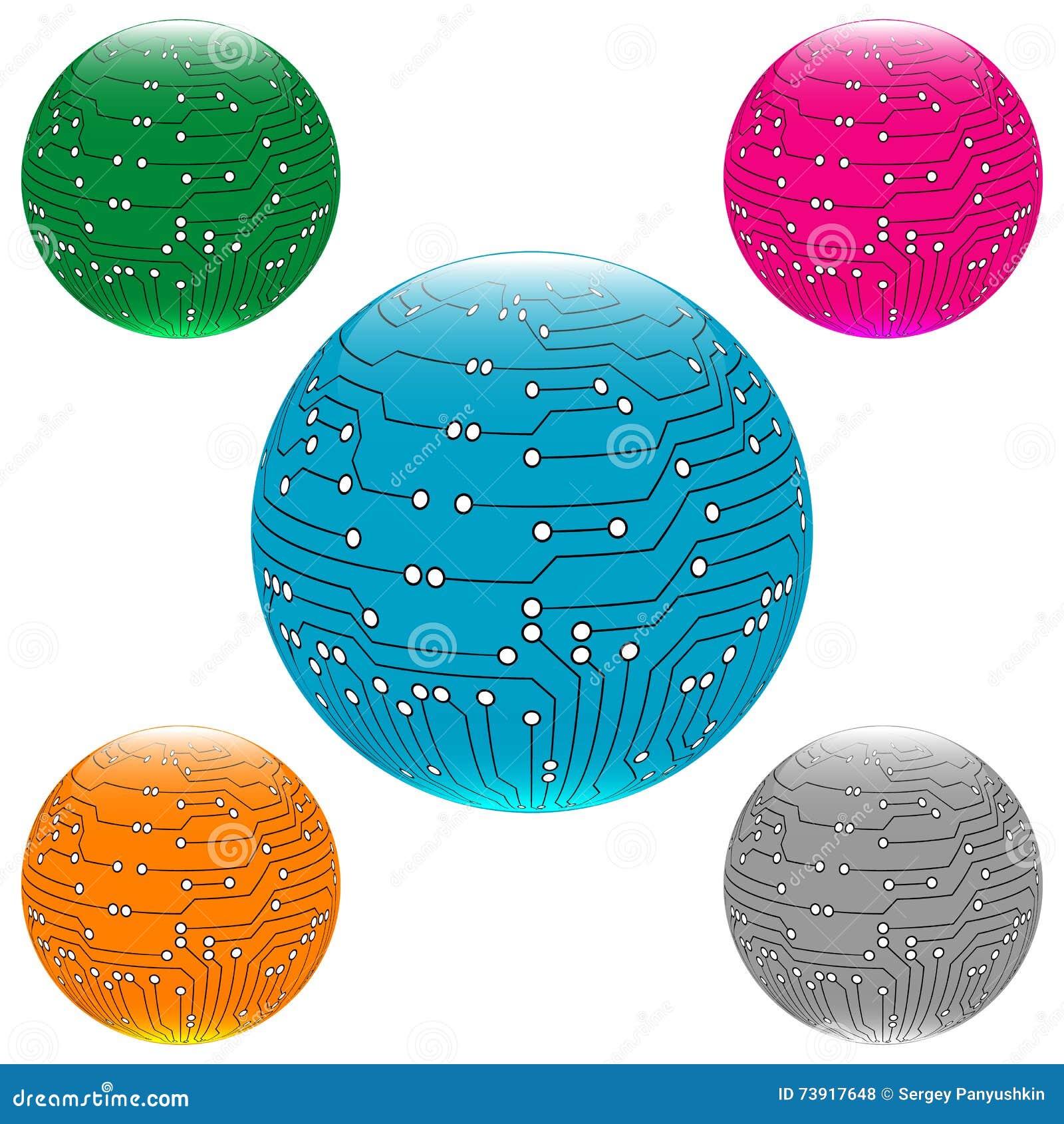 Abstract Circuit Board Sphere Stock Vector - Illustration of ...