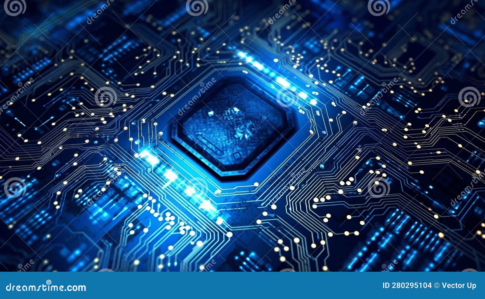 Abstract Circuit Board Technology Background Generative Ai Stock
